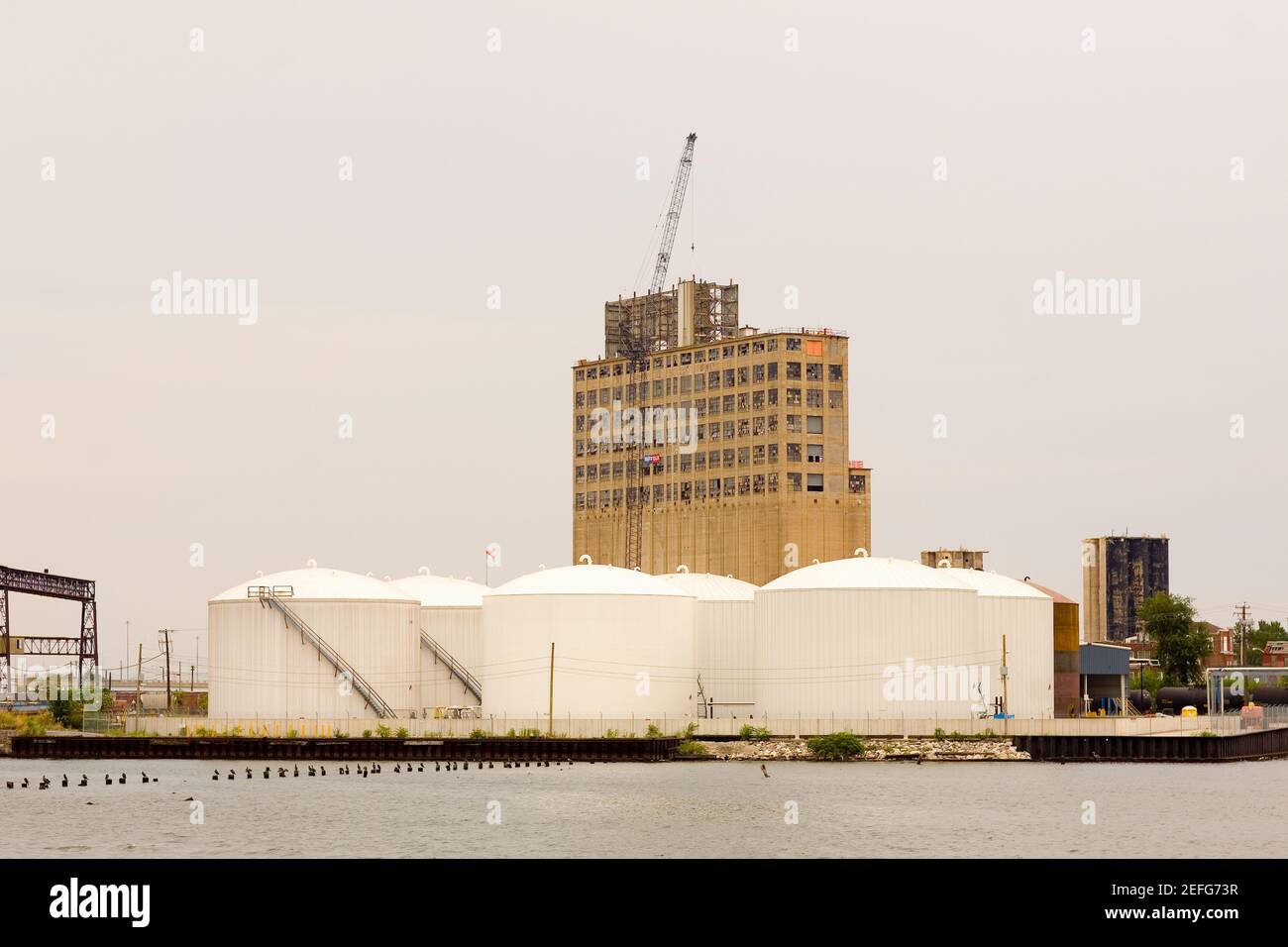 Storage tanks at the waterfront, Baltimore, Maryland, USA Stock Photo ...