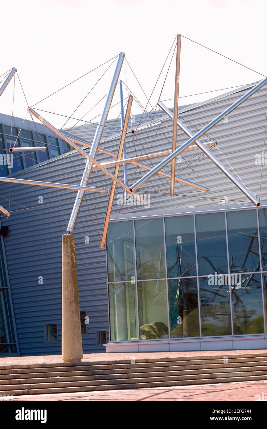 Sculptures in front of a building, Maryland Science Center, Baltimore ...