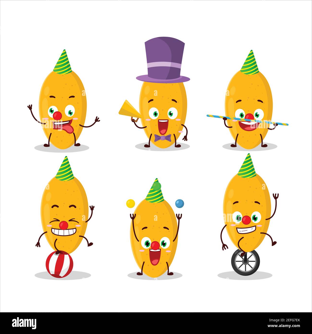 Cartoon character of curuba fruit with various circus shows. Vector ...