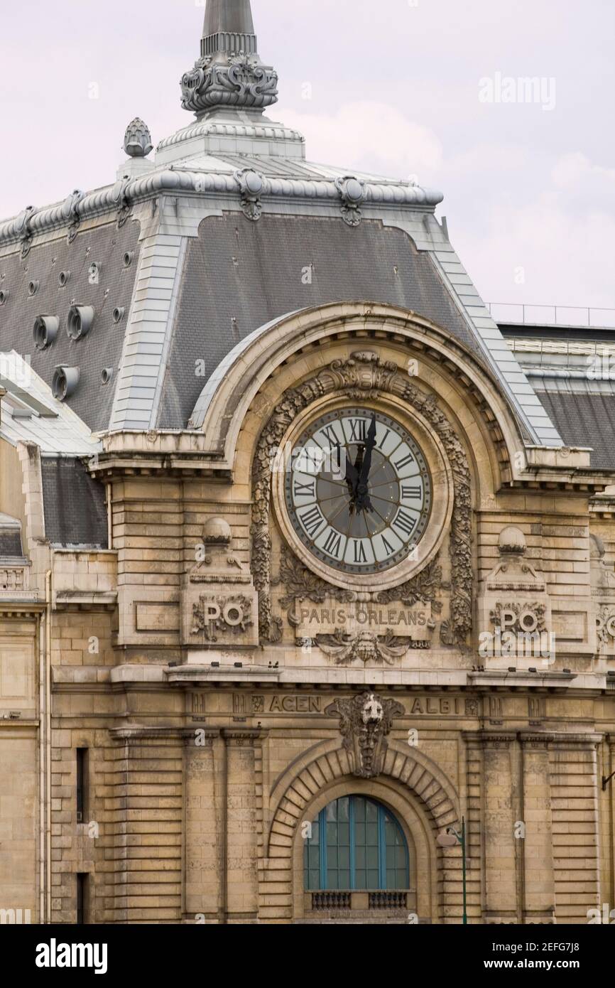 Clock on a building, Paris Orleans Station Clock, Paris, France Stock ...