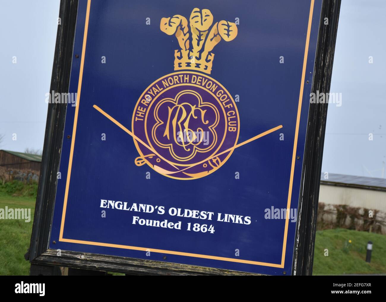 RND, Royal North Devon Golf Club Sign, Westward Ho! Stock Photo - Alamy