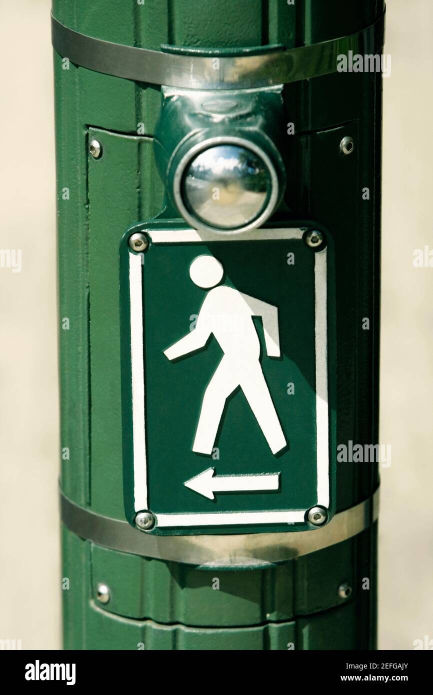 Close up of a pedestrian crossing sign hi-res stock photography and ...