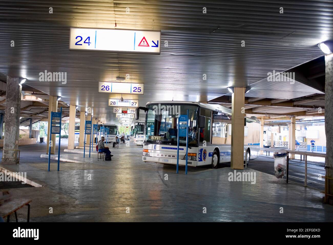 Buses in a bus station, Nice, France Stock Photo - Alamy