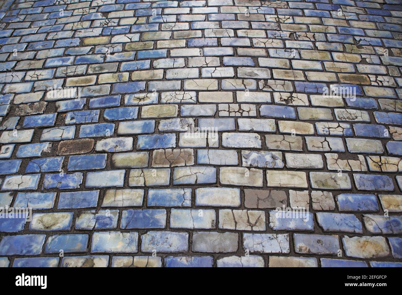 High angle view of a cobblestone road, Old San Juan, San Juan, Puerto ...
