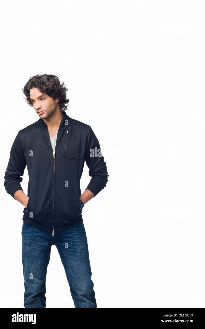 Man standing three quarter view Cut Out Stock Images & Pictures - Alamy