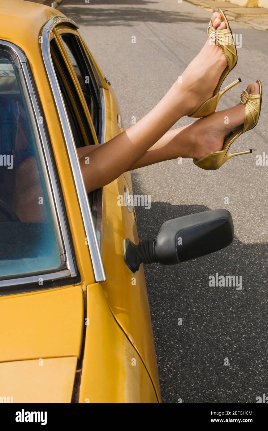 Leg outside a car hi-res stock photography and images - Alamy