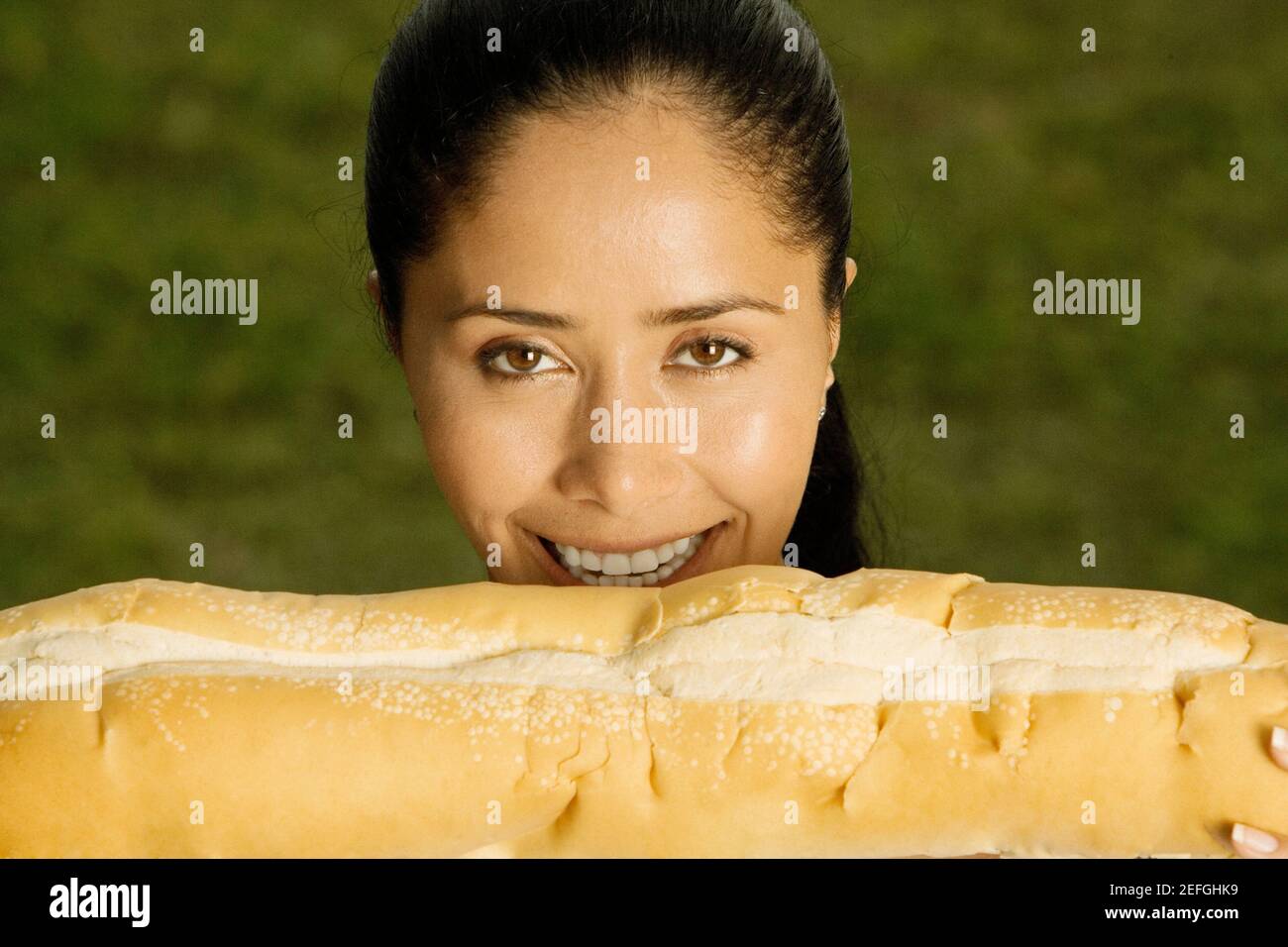 Woman brown bread portrait High Resolution Stock Photography and Images ...