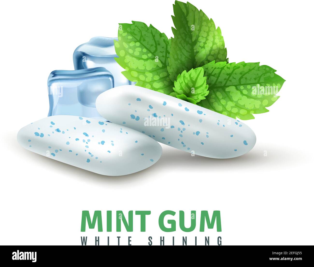 Spearmint chewing gum Stock Vector Images - Alamy
