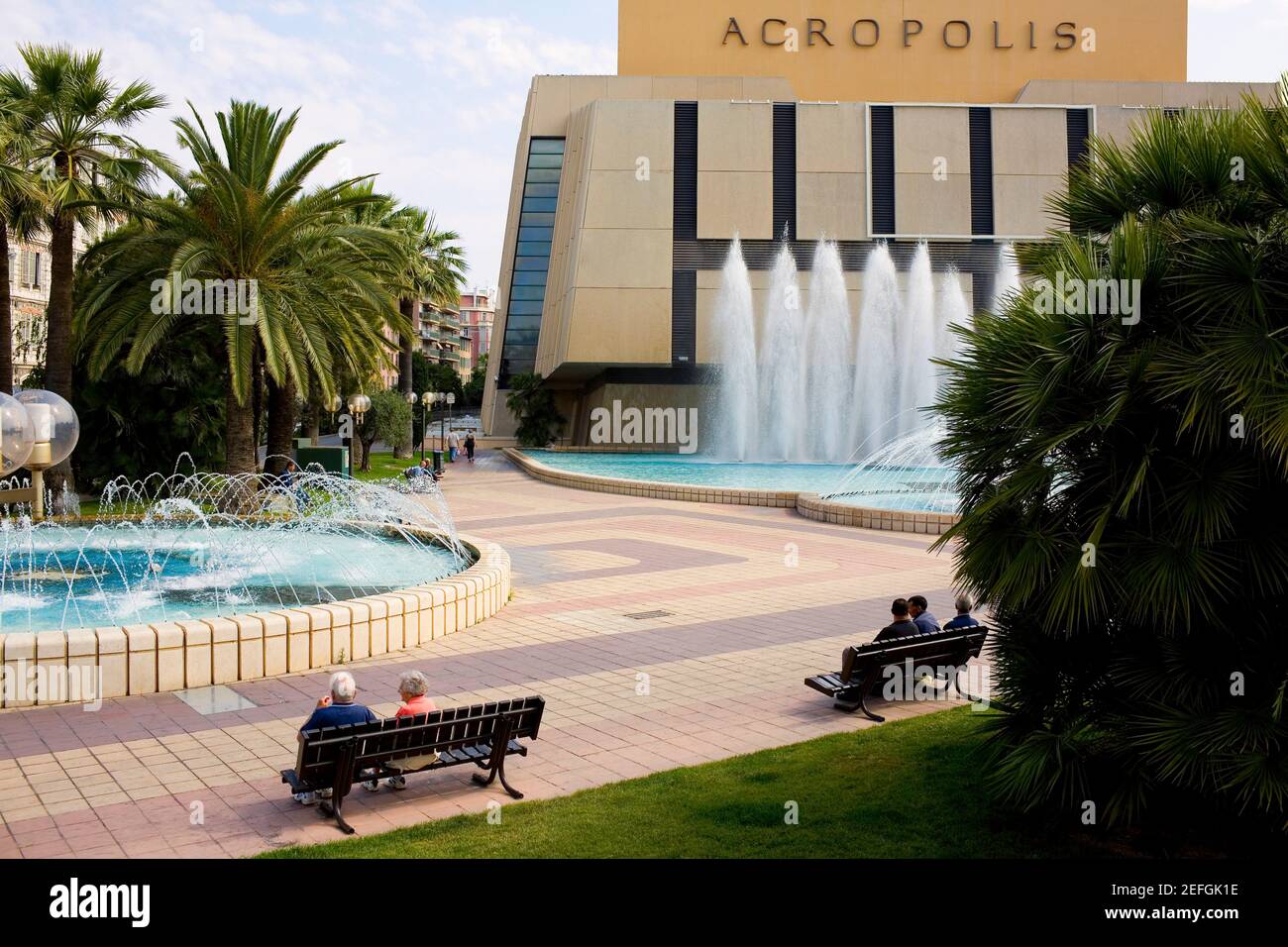 Fountain in front of a building, Acropolis Conference Center, Nice ...