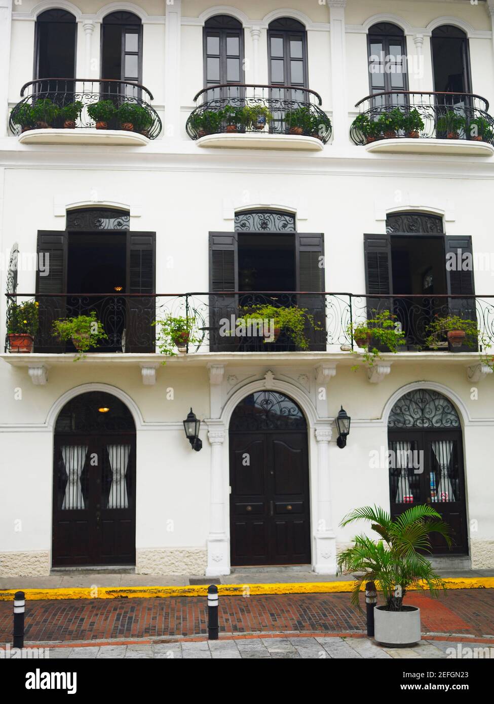 Facade of a building, Old Panama, Panama City, Panama Stock Photo - Alamy