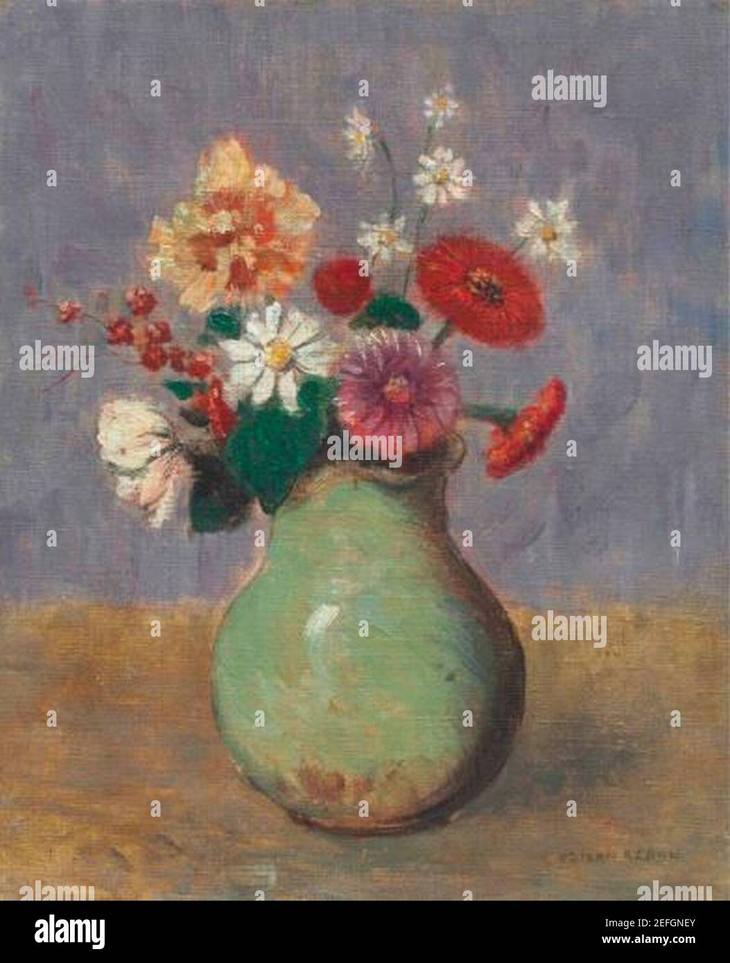 Odilon Redon Fleurs dans un vase vert Stock Photo - Alamy