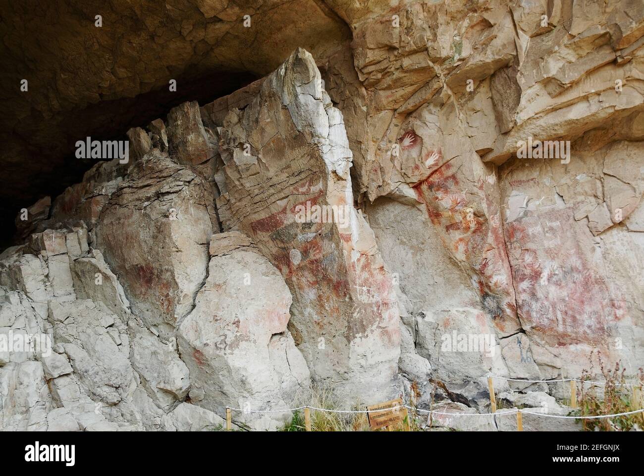 Hand signs on a rock, Cave of the Hands, Pinturas River, Patagonia ...
