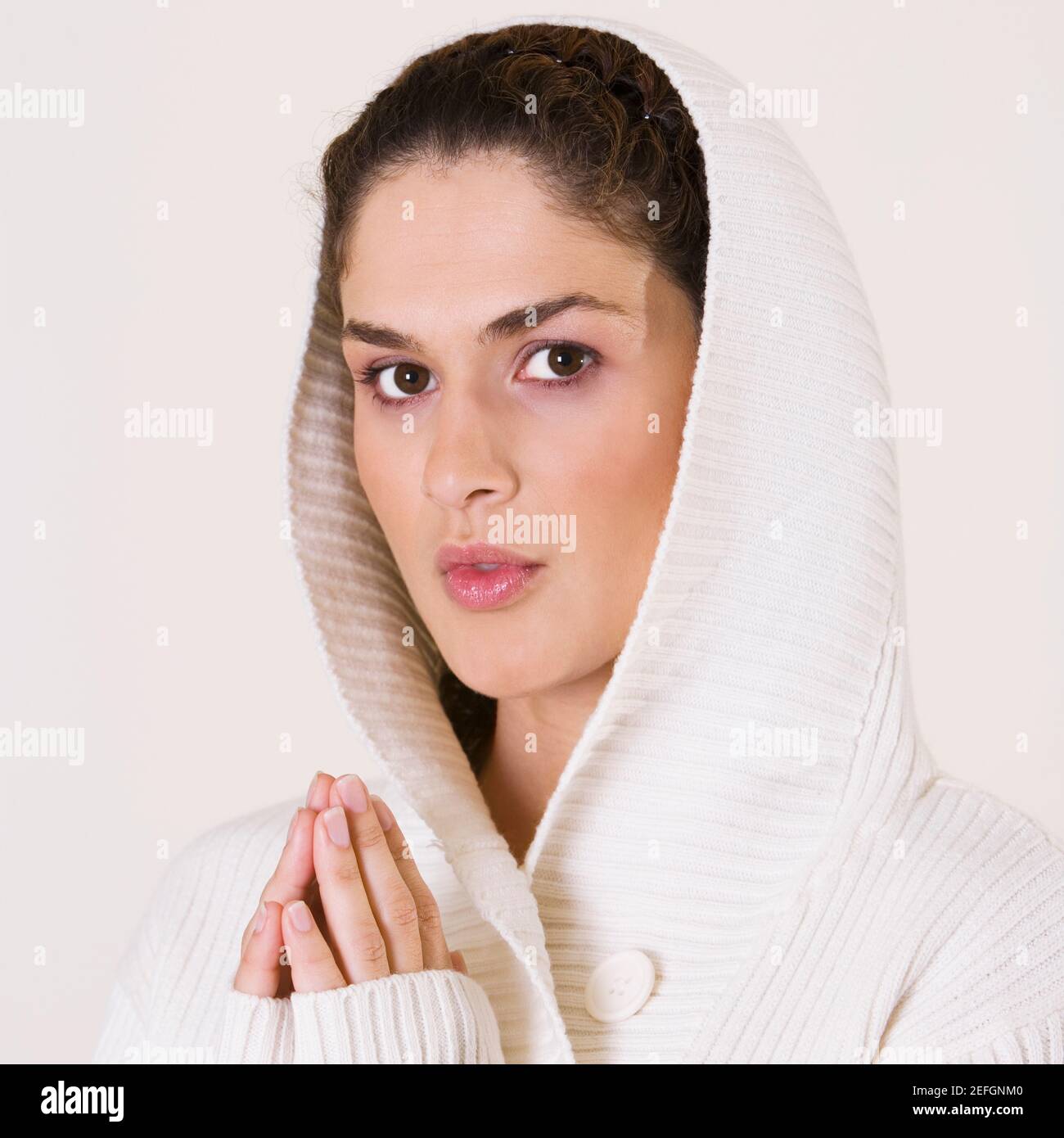 One woman praying looking up hi-res stock photography and images - Alamy