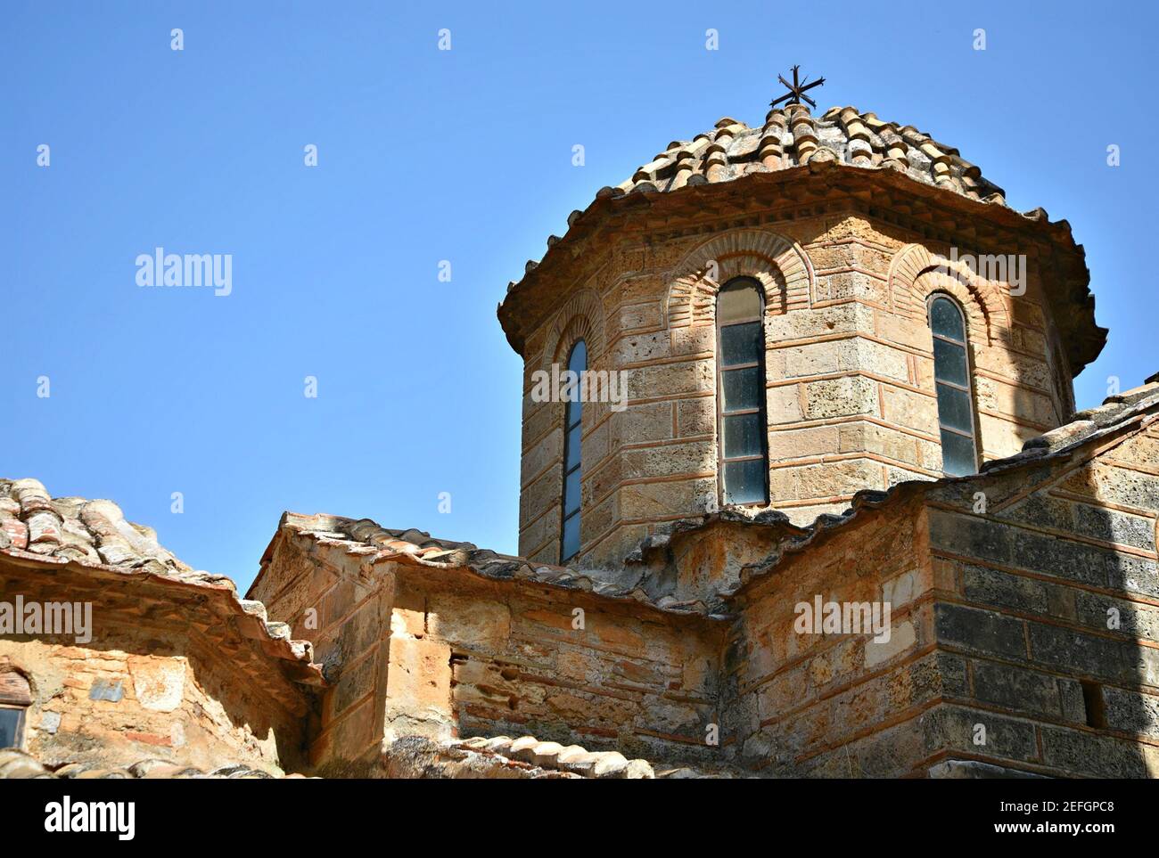 Dome and clay tile rooftops view of the historic Eastern Orthodox ...