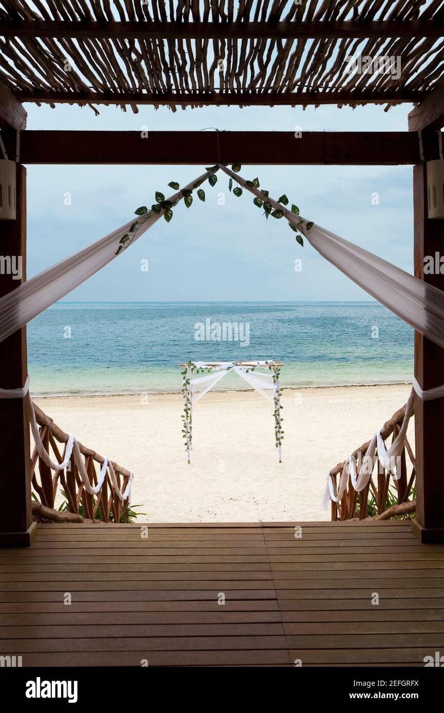 Canopy on the beach, Cancun, Mexico Stock Photo - Alamy