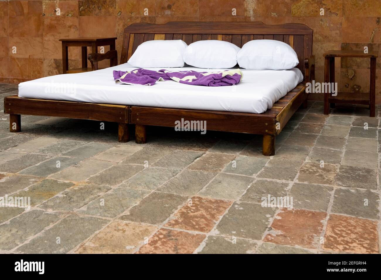 Mattress over a wooden bed, Cancun, Mexico Stock Photo - Alamy
