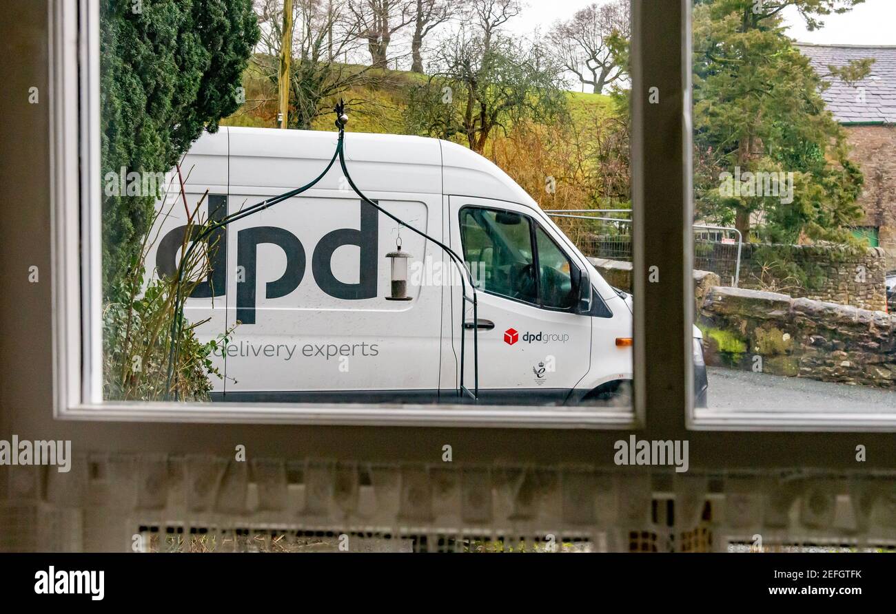 DPD van making a delivery, Chipping, Preston, Lancashire, UK Stock ...
