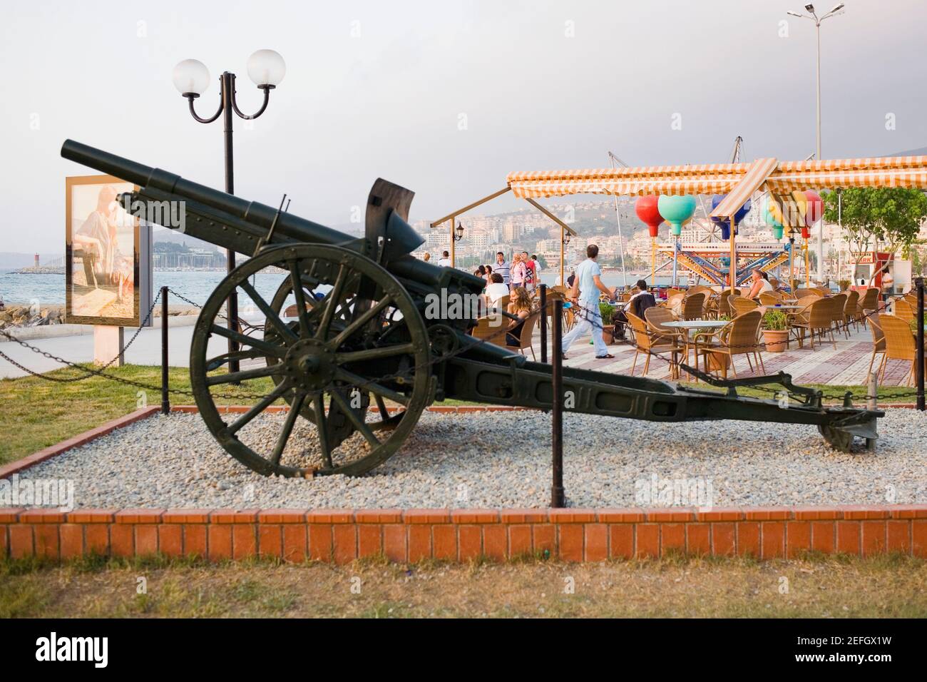 Cannon structure in a restaurant, Ephesus, Turkey Stock Photo - Alamy