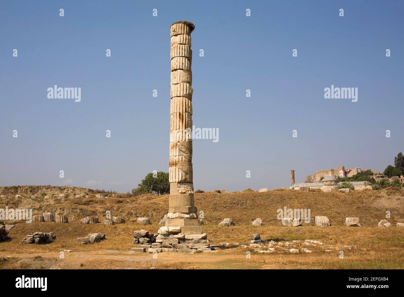 Old ruins of a column, Ephesus, Turkey Stock Photo - Alamy