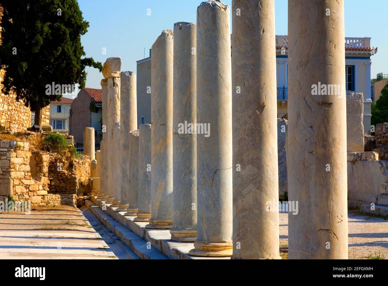 Columns in a courtyard, Roman Agora, Athens, Greece Stock Photo - Alamy