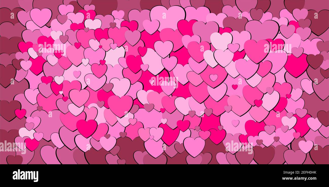 Abstract background with Pink hearts - Illustration, Various shades of ...