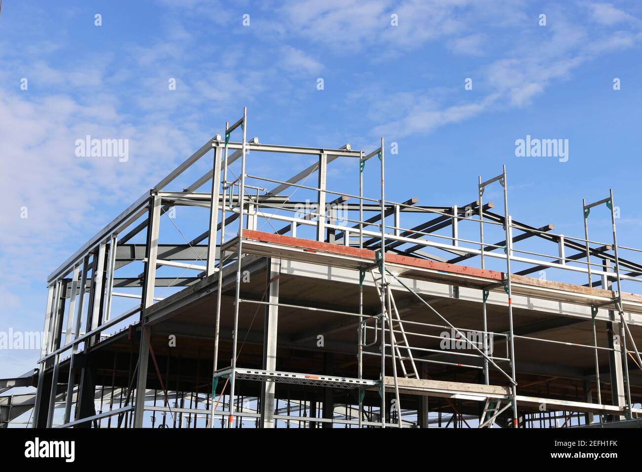 Commercial building, trade hall under construction Stock Photo - Alamy