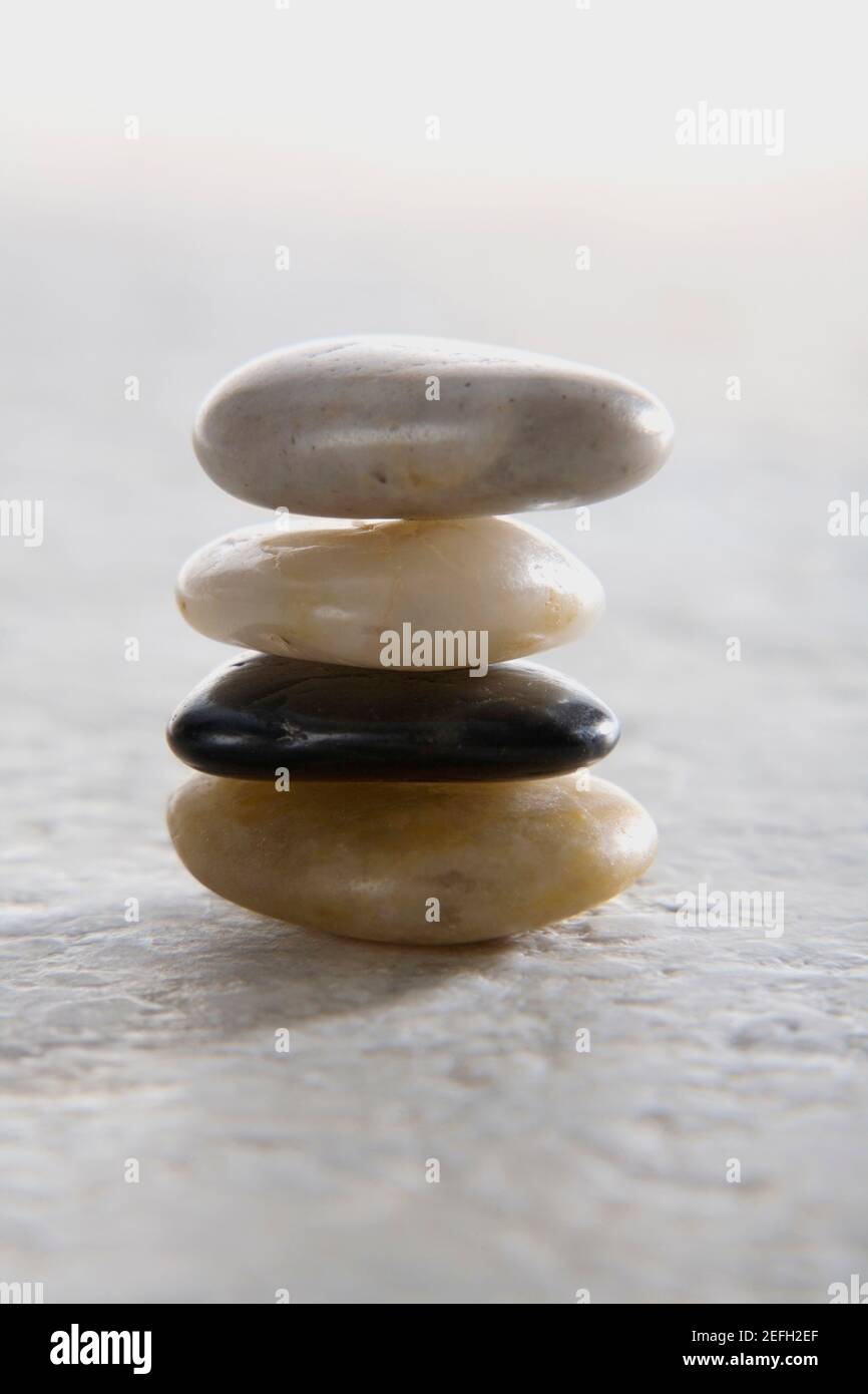 Close up of a stack of pebbles Stock Photo - Alamy