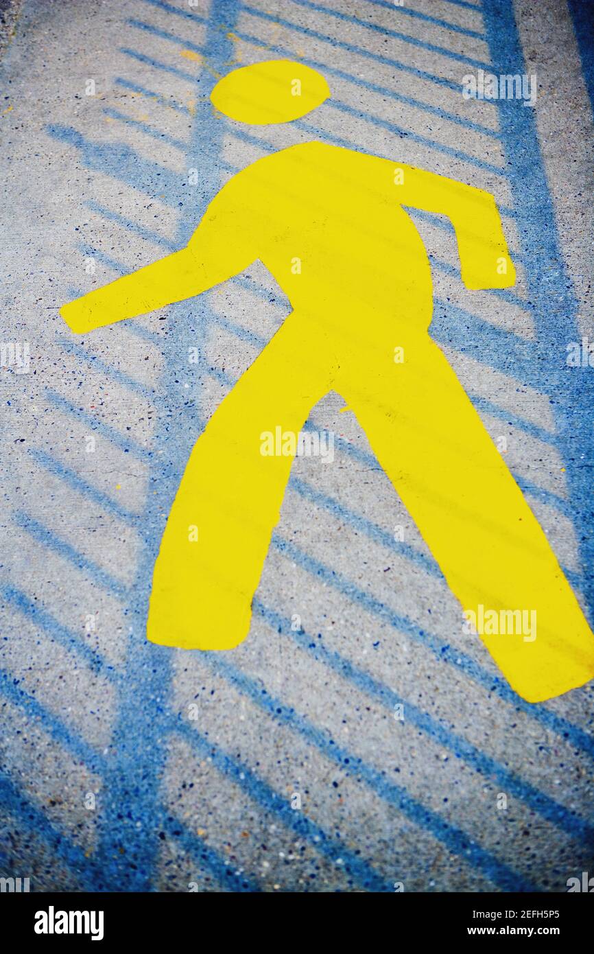 Close up of a pedestrian walkway sign Stock Photo - Alamy