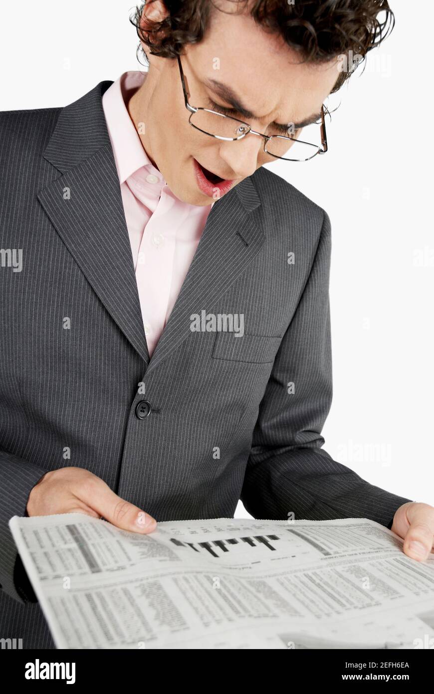 Newspaper surprised shock reading hi-res stock photography and images ...