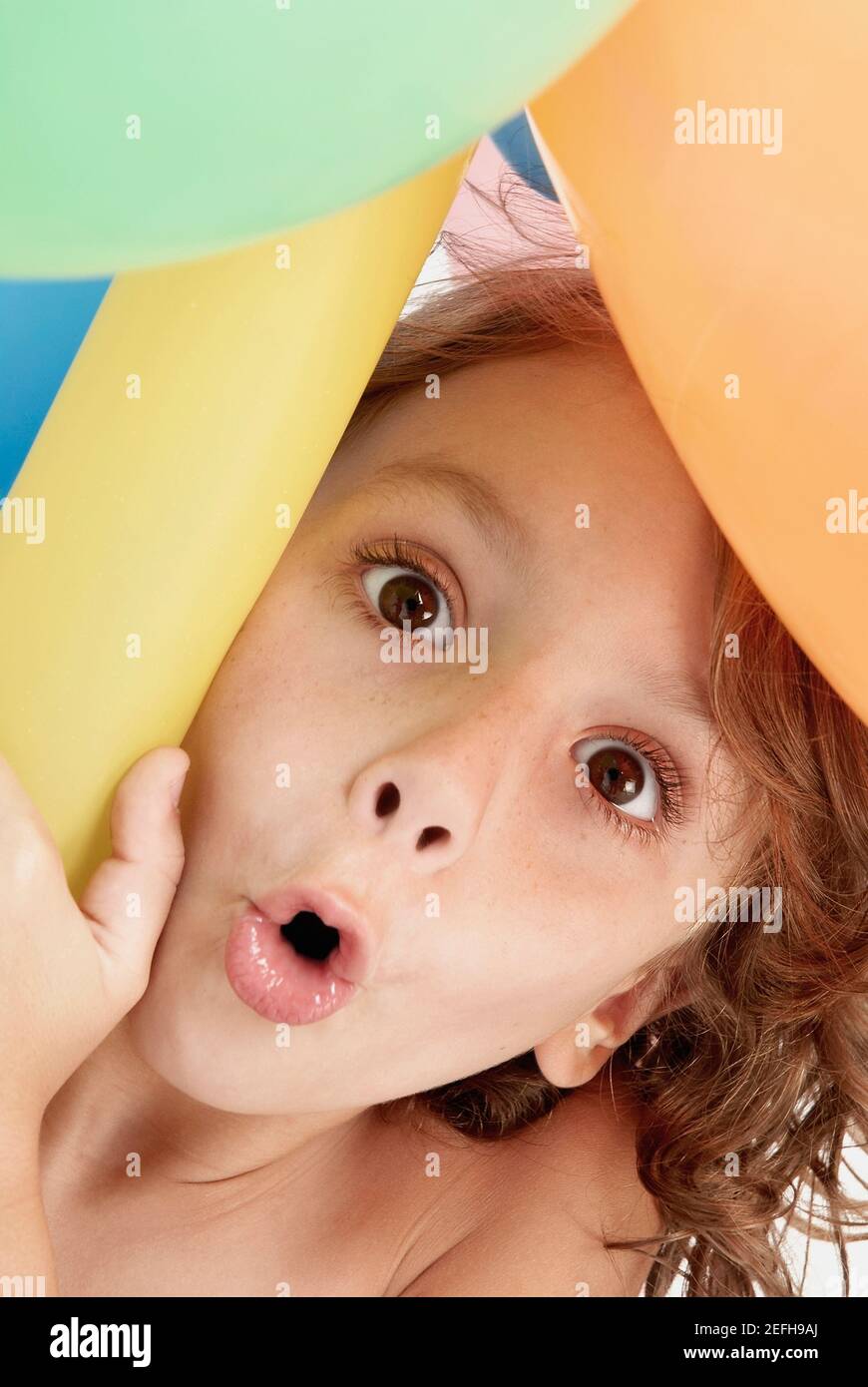 Child puckering lips hi-res stock photography and images - Alamy