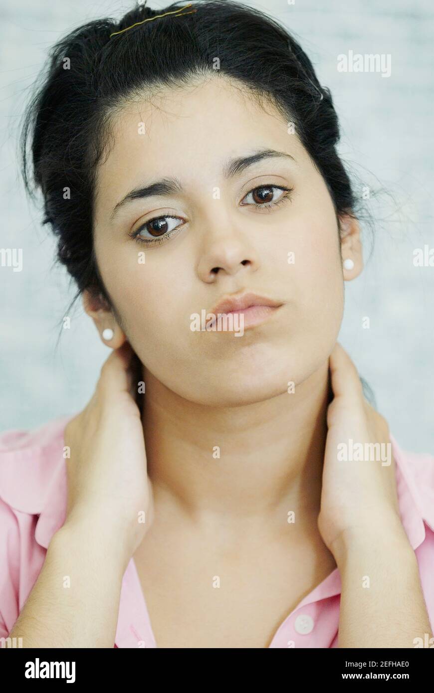 Close up image of a young woman neck hi-res stock photography and ...