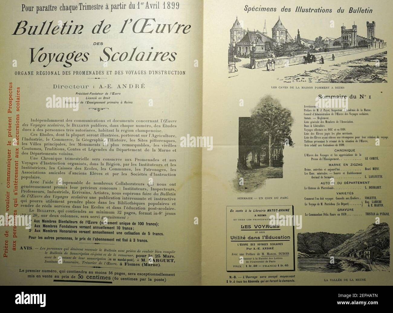 Oeuvre voyages scolaire 1899 96300 Stock Photo - Alamy