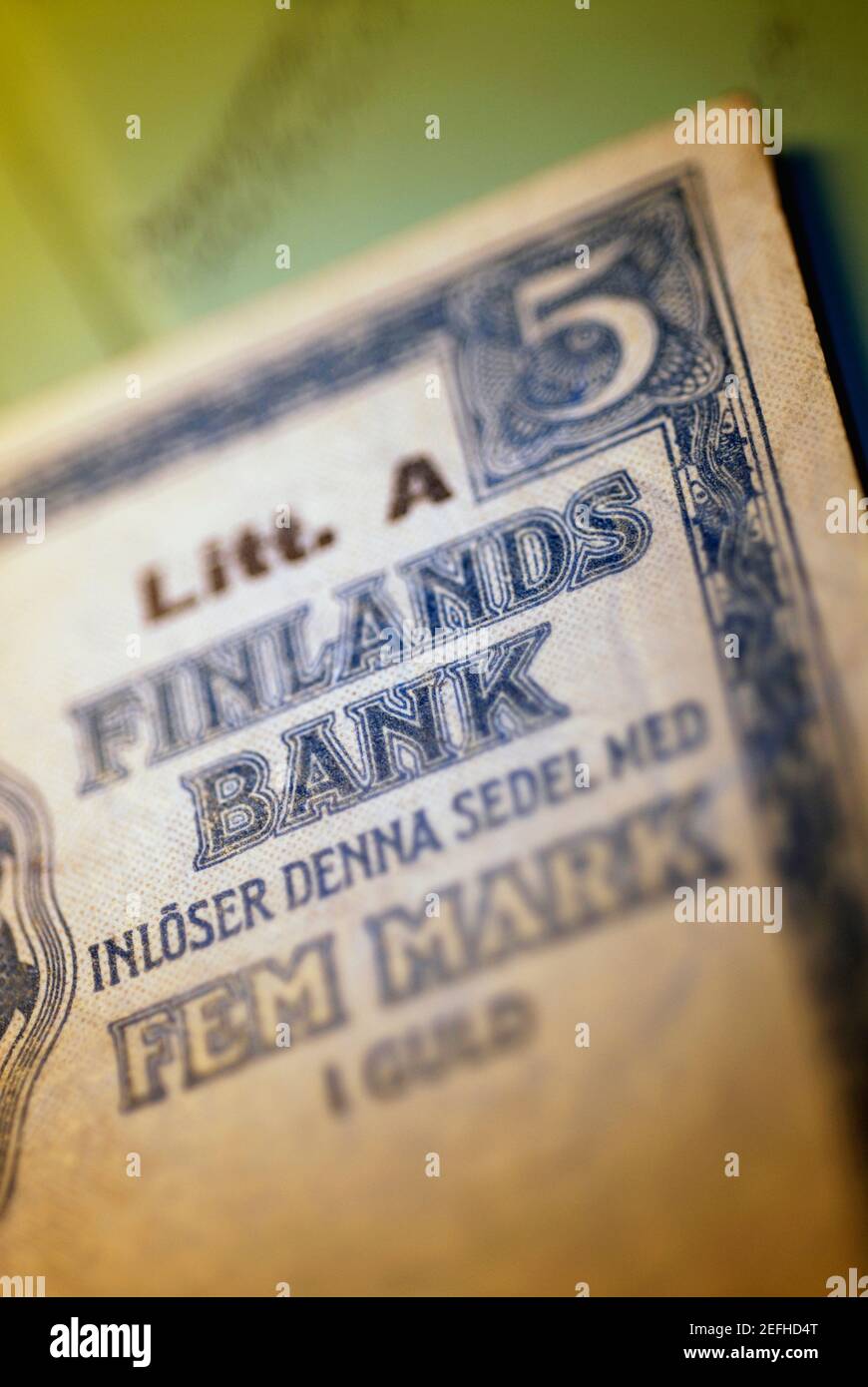Close up of a Finnish banknote Stock Photo - Alamy