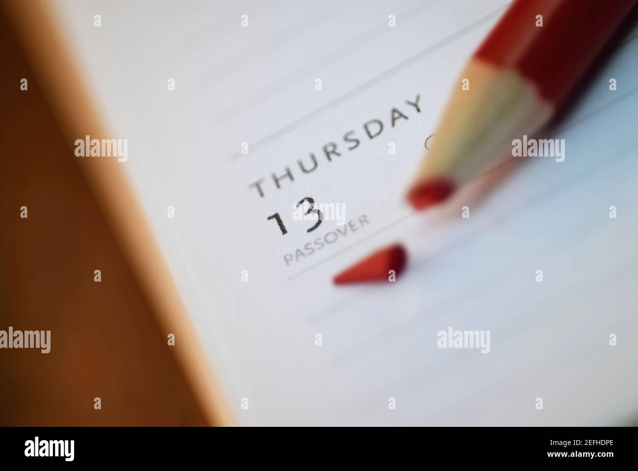 Close up of a pencil on a diary Stock Photo - Alamy