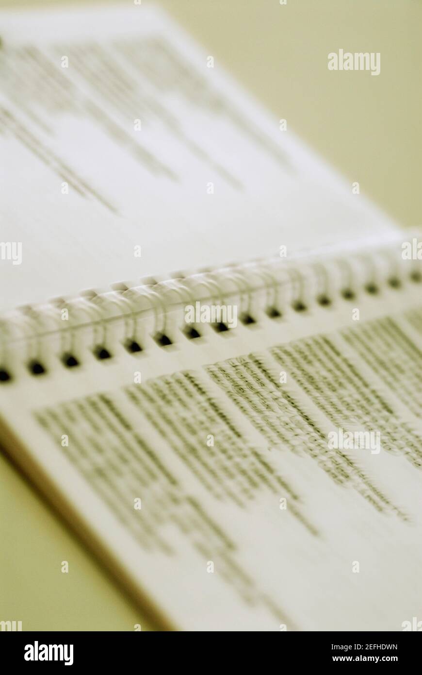 Close up of an open diary Stock Photo - Alamy