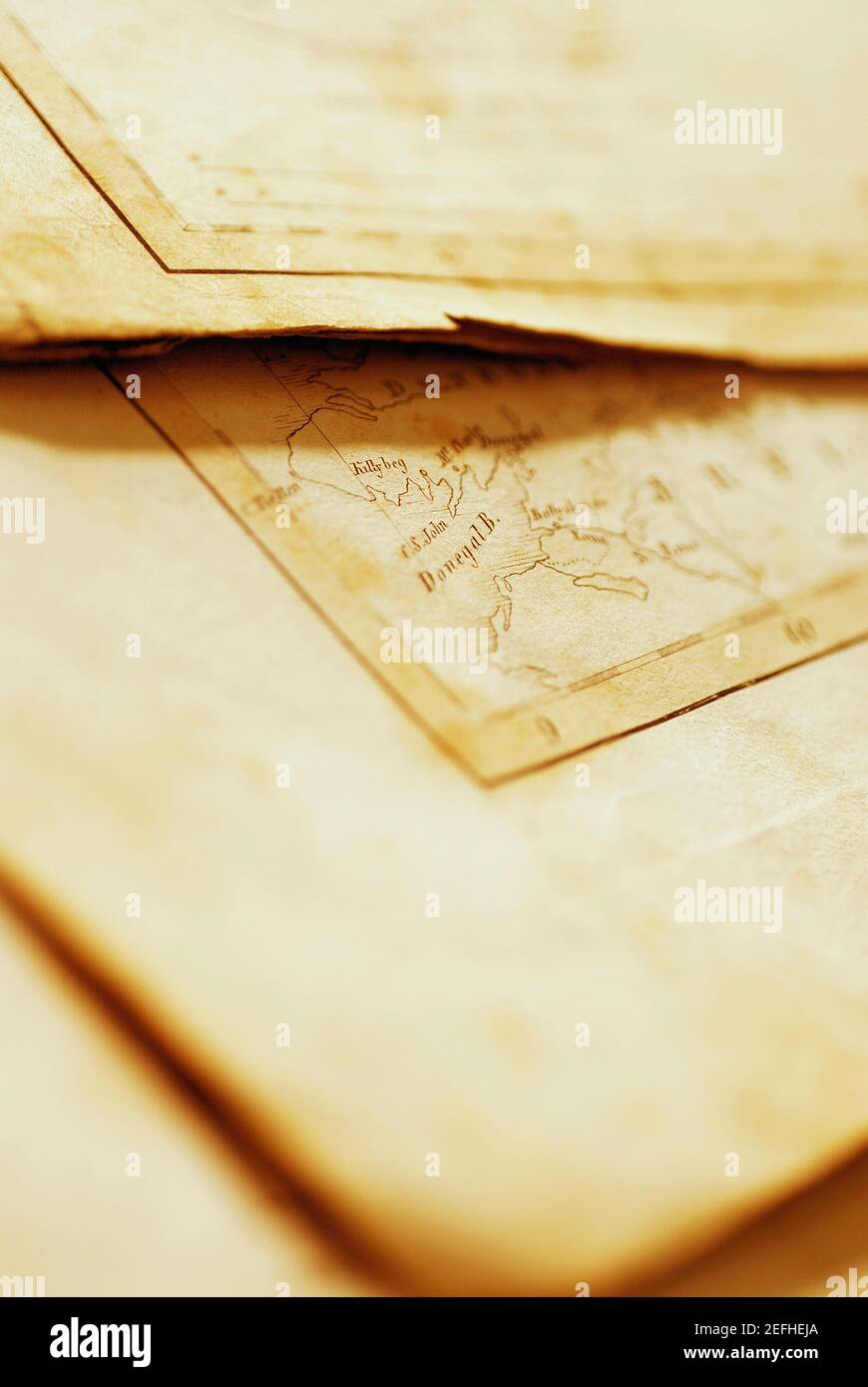 Close up of old maps Stock Photo - Alamy