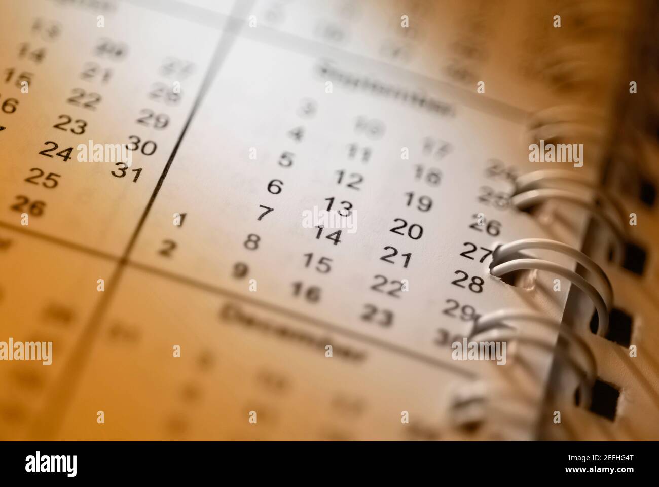 Close up of a calendar Stock Photo - Alamy