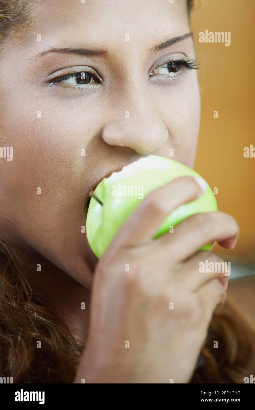 Apple mouth open adult hi-res stock photography and images - Alamy