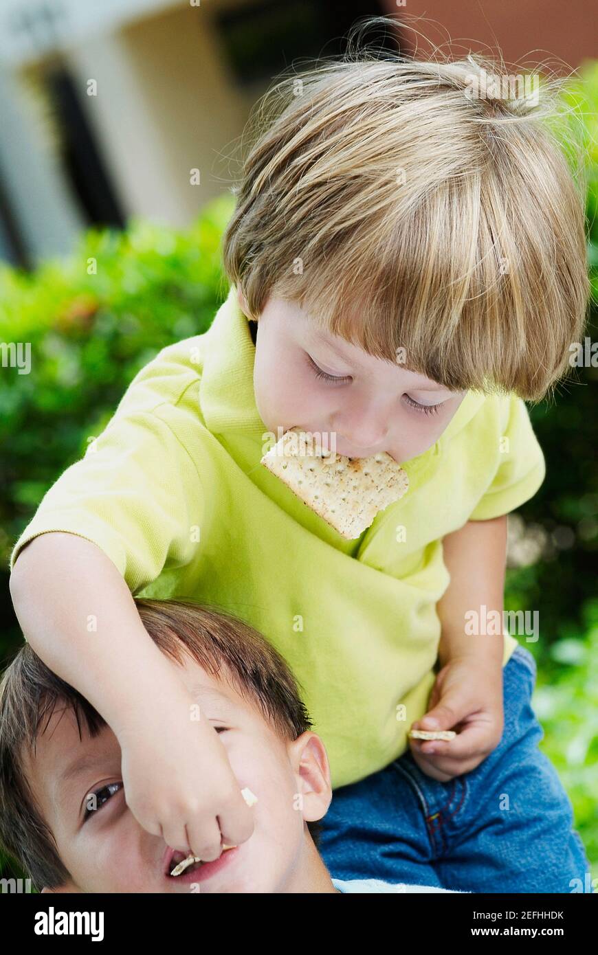 Boy holding a biscuit hi-res stock photography and images - Alamy
