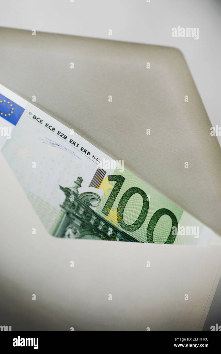Close up of one hundred Euro banknote in an envelope Stock Photo - Alamy