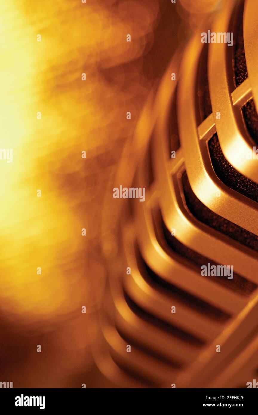 Extreme close-up of microphone Stock Photo - Alamy