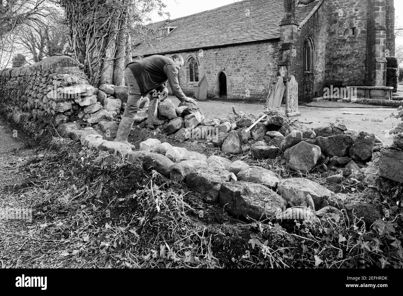 Yorkshire stone wall repair hi-res stock photography and images - Alamy
