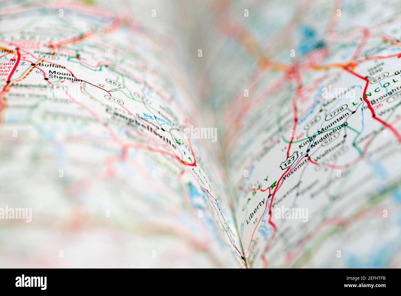 Close-up of a road map Stock Photo - Alamy