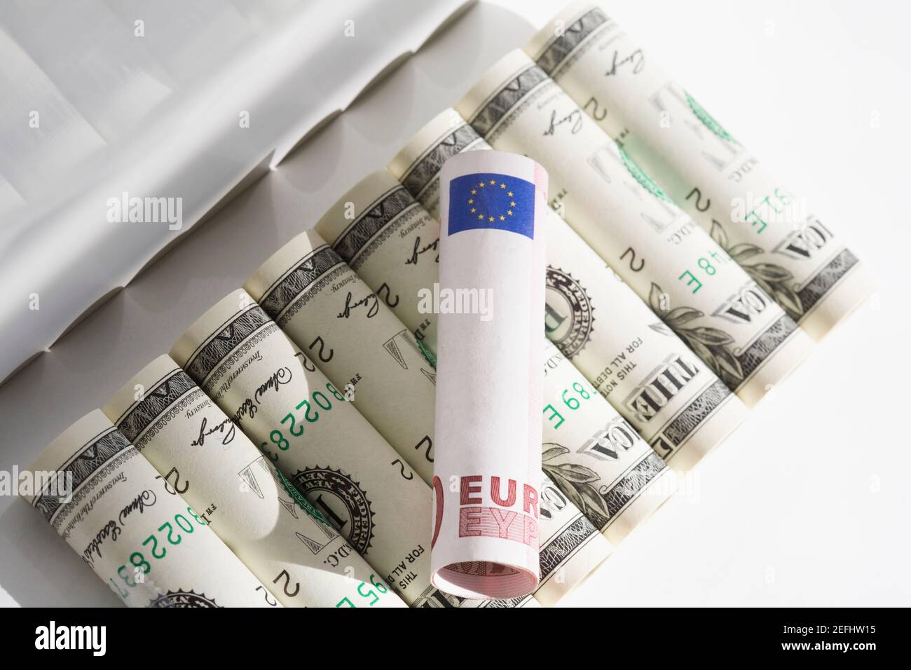 Euro dollar bill rolls hi-res stock photography and images - Alamy