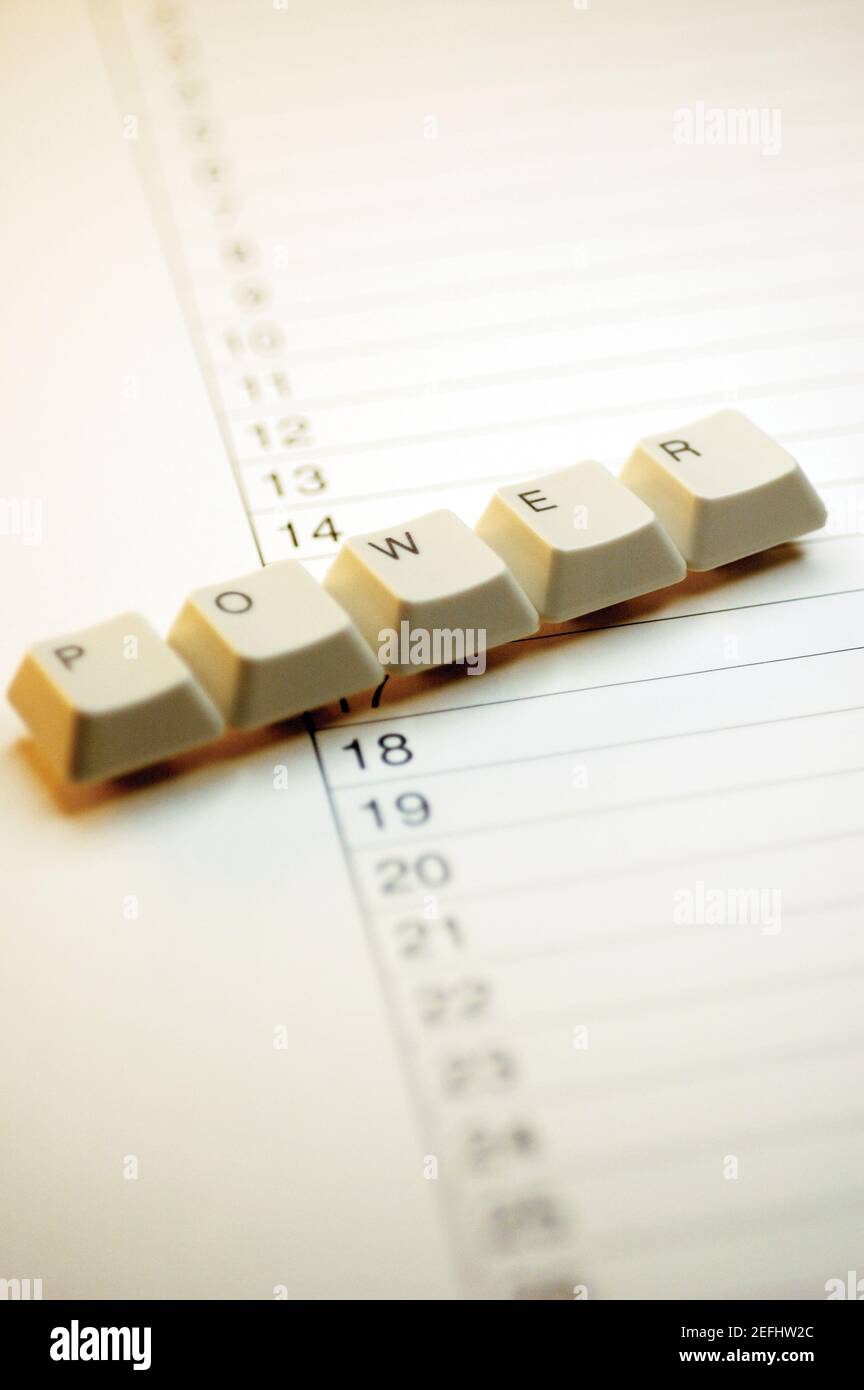 Close-up of computer keys on a paper Stock Photo - Alamy