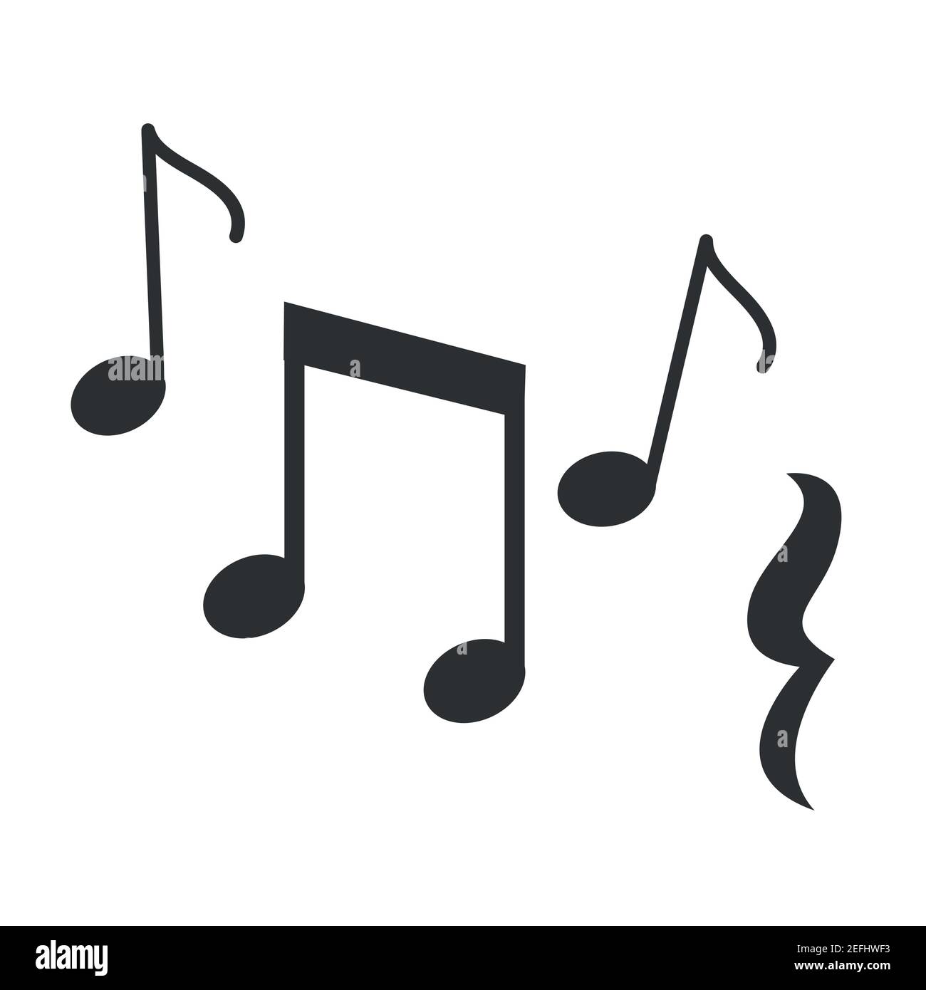 Musical notes icons set isolated on white. Vector illustration eps ...