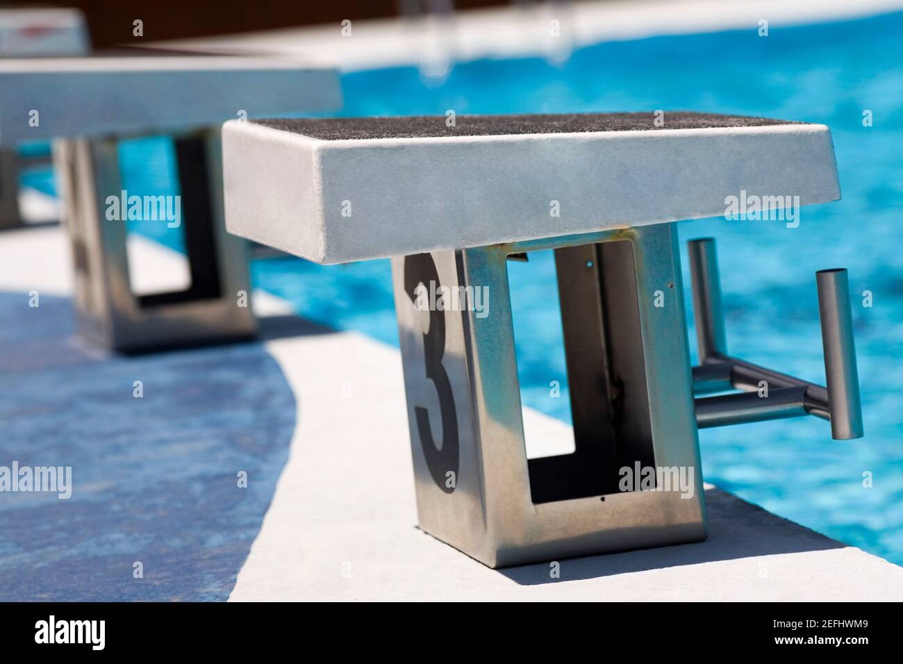 Close-up of diving platforms in a swimming pool Stock Photo - Alamy