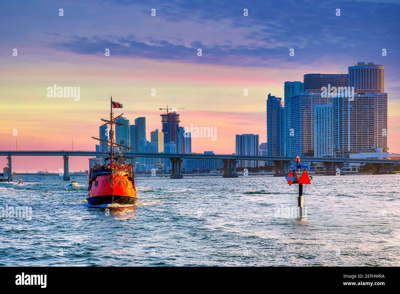Pirate tour ship, Miami, USA Stock Photo - Alamy