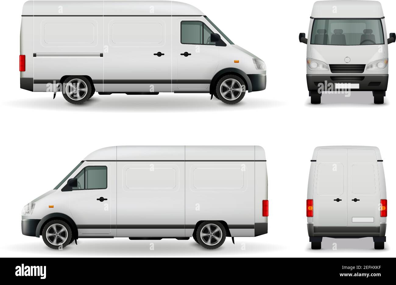 White Cargo Van Side