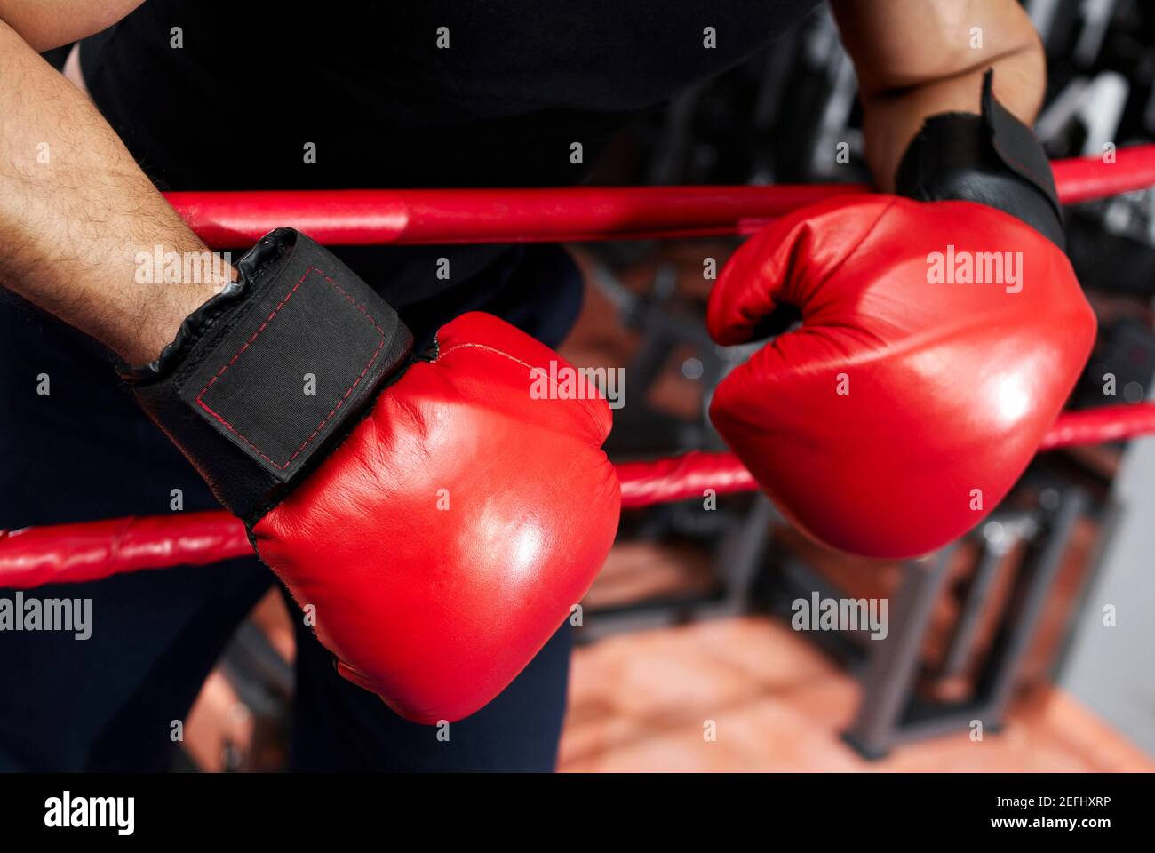 Close up of a male boxer standing in a boxing ring Stock Photo - Alamy